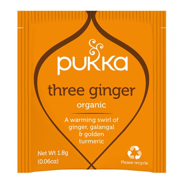Pukka Herbs | Three Ginger Tea Bags (20) | Carton of 4 | Organic Trader